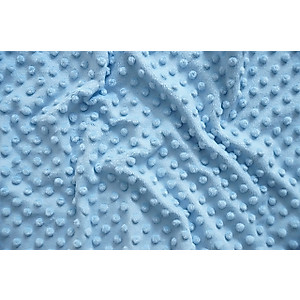Sky Blue Minky Bubble Dimple Dot Plush Fur Fabric Polyester 58-60"