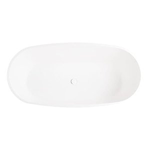 Signature Hardware 948060-59 Ocala 59" Free Standing Solid Surface Soaking Tub with Integrated Drain and Overflow