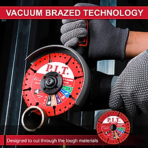 P.I.T. 4 1/2 Inch Diamond Cutting Wheel Metal Cutting Blade for 7/8" Arbor Angle Grinder Cutting Disc with 5000+ Cuts on Metal, Rebar,Sheet Metal,Angle Iron,Stainless Steel,3PCS Cut Off Wheels ﻿