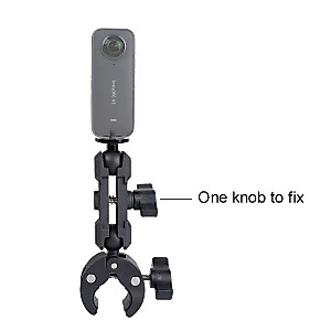 PellKing Camera Motorcycle Mount for Insta360 Go 3,X3/X2/X,360 Rotation Metal Action Camera Clamp Holder with 1/4Thread for Moto Bike Bicycle Handlebar, for Insta360 One Go 3,X3/X2/X
