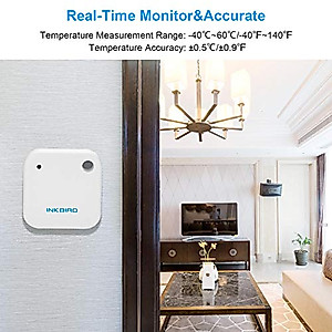 Inkbird Smart Thermometer, Freezer Wireless Thermometer Bluetooth Temperature Sensor, with APP for Android and iOS (Detects Temperature ONLY)