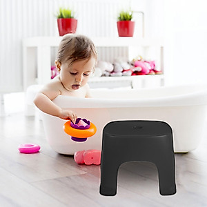 STOBAZA Step Stool for Kids Plastic Step Ladder Compact Foot Stool Foldable Step Riser for Adults Kitchen Bathroom Living Room Black - 8.06X7.66X6.29in
