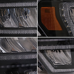 VLAND LED Reflective Bowl Headlights Compatible For [2009-2014 Ford F150 XL, STX, XLT, FX2, Lariat, FX4, King Ranch,SVT Raptor, Platinum] W/Dynamic DRL, Fit Factory Xenon & Halogen Version