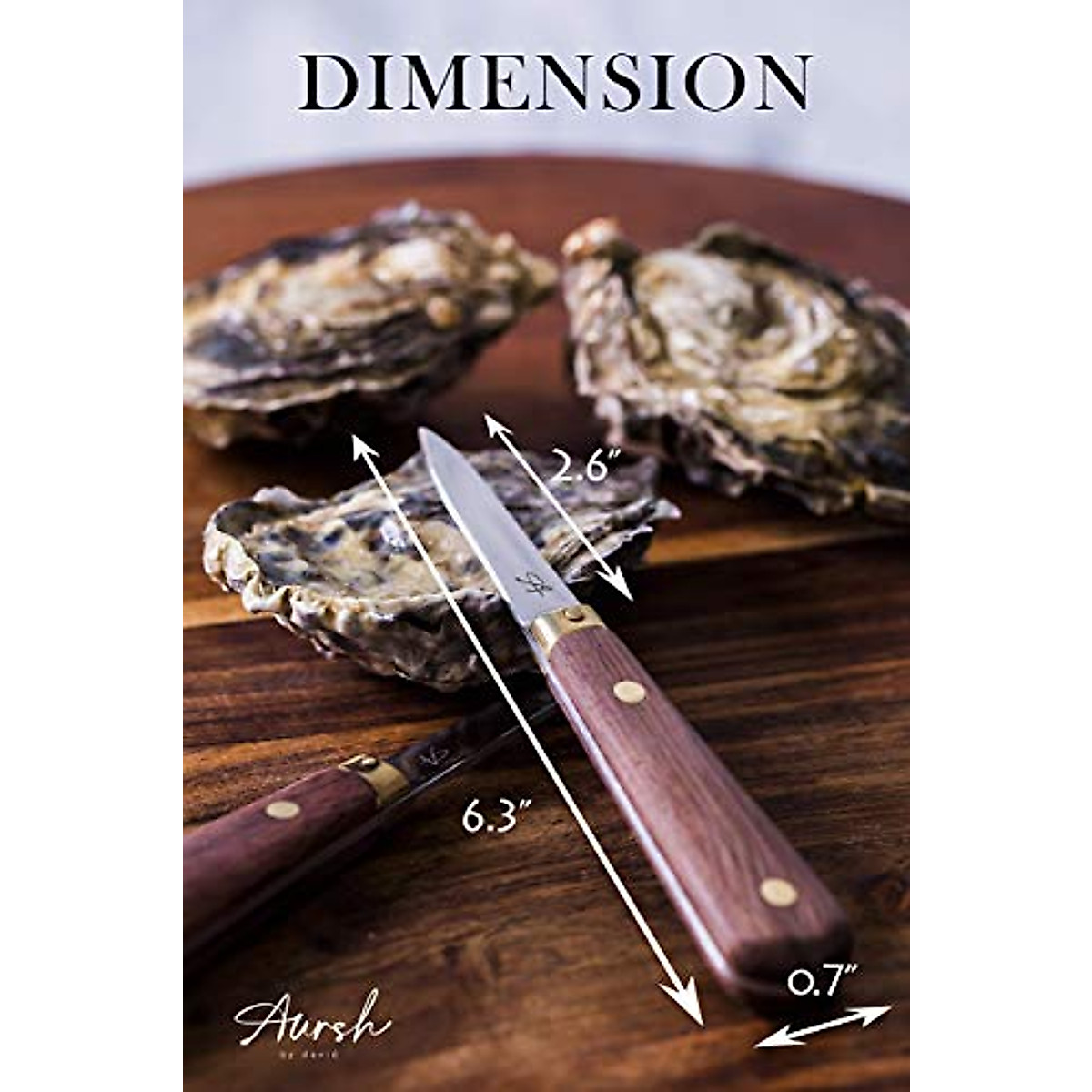 Aursh Oyster Shucking Knife With 2 Pairs Level 5 Protection Food Grade Cut Resistant Gloves (M & L Sizes) Oyster Knife Shucker Set Clam Knife Oyster Opener Seafood Opener Kit Tool Oyster Shucker Set