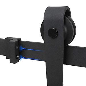 Saicool 6.6FT/12FT Heavy Duty Sturdy Sliding Roller Barn Door Hardware Kit Smoothly and Quietly Closet Track Kit Set with Track Rollers Matching Hardware (12 FT)