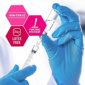 MED PRIDE Disposable Blue Nitrile Gloves, Pack of 200, Ideal for Medical, First Responders, Law Enforcement, Tattoo Artists, Food Vendors, Painters, Cleaners, Pet Care, and More