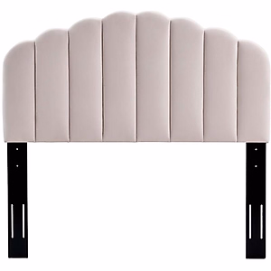 Modway Veronique Twin Modern Performance Velvet Headboard in Pink