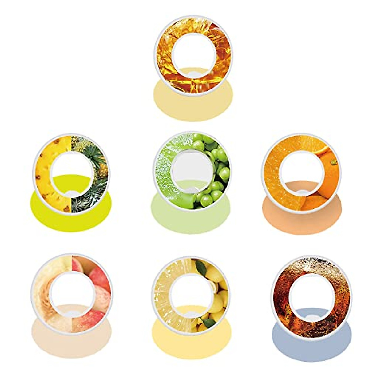 Lyxaof Water Bottle Pods Fruit Fragrance Rings Scent Flavor Pods Portable 0 Sugar Water Cup Scented Pods for Outdoor Sports (7-Set)