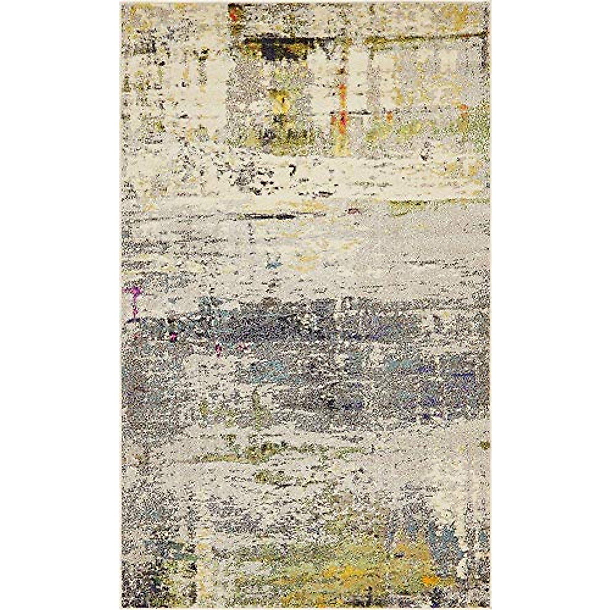 Unique Loom Chromatic Collection Modern Rustic & Vibrant Abstract Area Rug for Any Home Décor, 5 x 8 ft, Beige/Gray