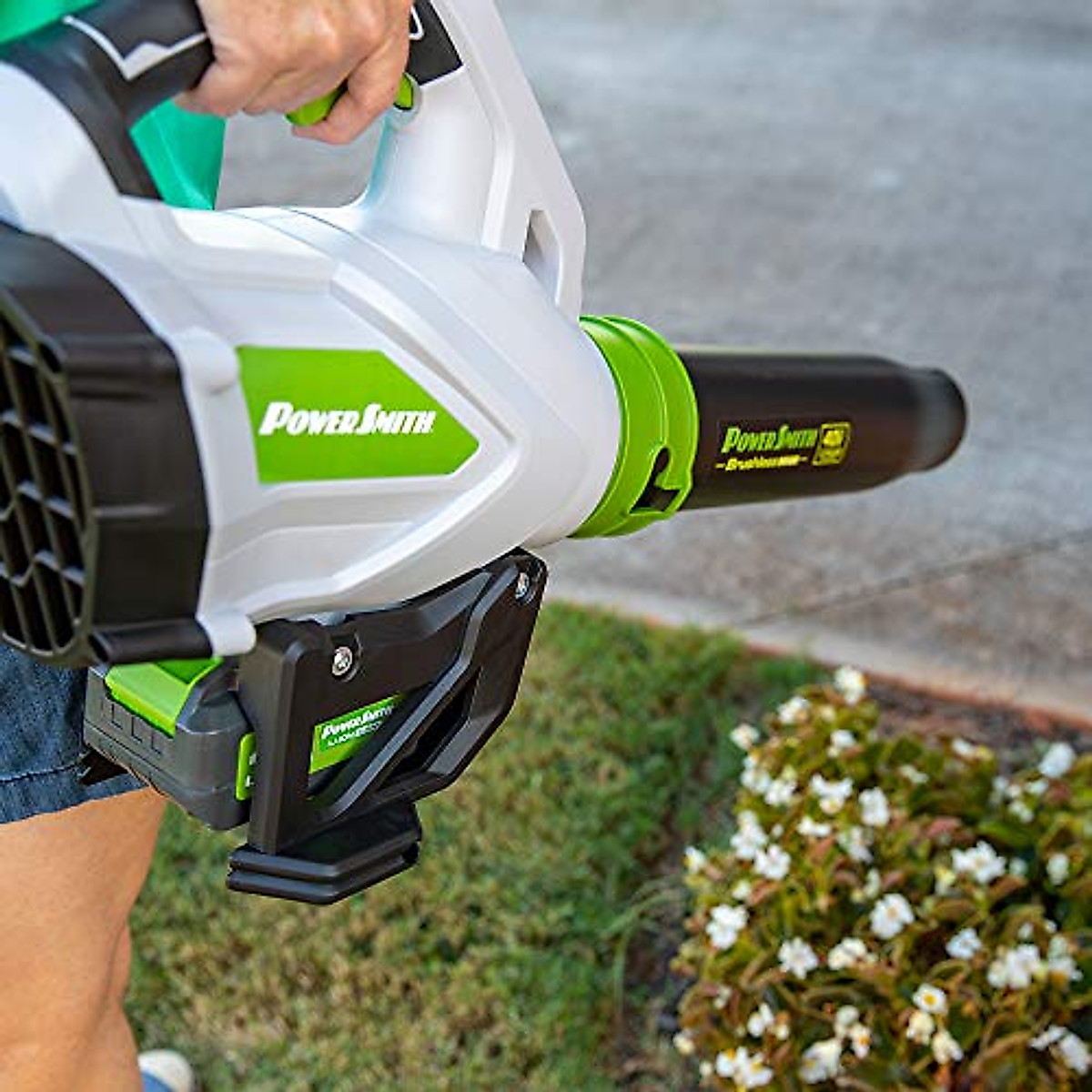 PowerSmith PBL140JH 40V Max Battery-Powered Cordless Leaf Jet Blower - Brushless Motor - Powered by Eco-Friendly Lithium-Ion Technology, Battery & Charger Included