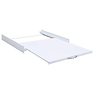 Tidyard Washing Machine Stacking Kit with Pull Out Shelf Steel Washing and Drying Machine Pedestal White 27.2 x 26.8 x 3.1 Inches (W x D x H)