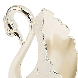 Coffee Spoon Holder Coffee Dessert Spoon Set Alloy Swan Base Holder Spoon Organizer with 6pcs, Modern Style Ice Cream Spoons Teaspoons Coffee Dessert Flatware(Spoon)