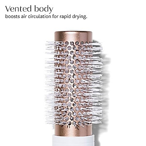 T3 Volume Round Hair Brush CeramicCoated Barrel Vented Round Brush for Blow Drying Heat Resistant Bristles, White/Rose Gold