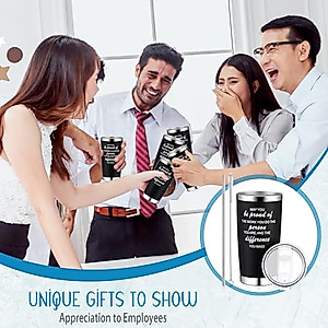 Rtteri 4 Pcs Employee Appreciation Gifts Bulk Thank You Gifts for Coworkers 20 oz Stainless Steel Insulated Motivational Tumbler Travel Mug Inspirational Gifts for Men Women(Black)