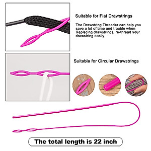 Sweatshirt Drawstring Replacement - 24Pcs Premium Hoodies Drawstring in 12 Colors, Hoodie Strings with 3Pcs Drawstring Threader for Pants Shorts (48IN Long)