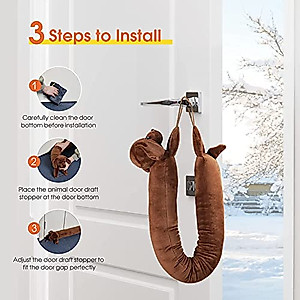 YOOGO Door Draught Excluder,90 cm Draught Excluder for Doors,Cute Dag Under Door Draught Excluder Under Door Seal Reduce Noise Draft Excluder Cushion,Machine Washable Draft Excluder for Bottom of Door
