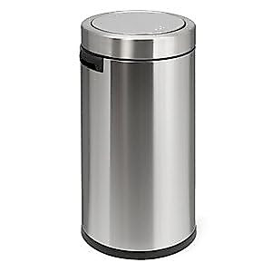 simplehuman 55 Liter / 14.5 Gallon Commercial Swing Top Trash Can, ADA-Compliant, 11-20 Gallons, Brushed Stainless Steel