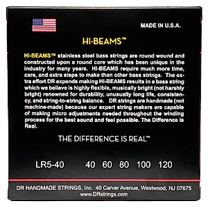 DR Strings Hi-Beam - Stainless Steel Round Core Lite 5 String 40-120