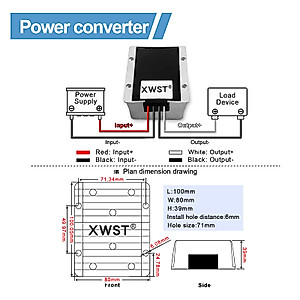 DC 36V 48V Step Down to 24V 25A 600W Converter Voltage Reducer, Waterproof DC/DC Buck Transformer Power Supply