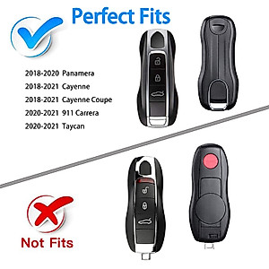 WORCAS Smart Soft TPU Key Fob Cover Compatible with Porsche 911 Cayenne Panamera TAYCAN 3/4 Button Keyless Entry Remote Control Accessories Protective Cover(Blue)