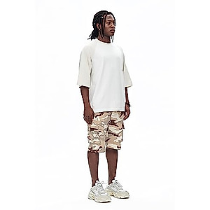 GINGTTO Men's Convertible Outdoor Hiking Pants Slim Fit Tactical Pants for Men Stretch Joggers Golf Travel Pants Camo Khaki 38