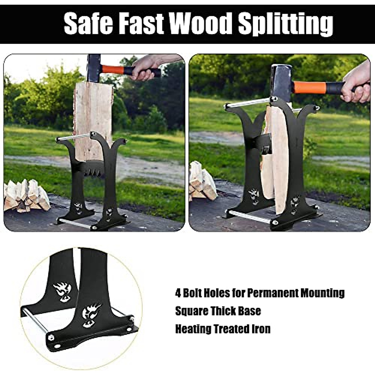 Wood Splitter Manual Firewood Splitter, Wood Splitter Wedge Heavy Duty Kindling Splitter Wedge Log Splitter