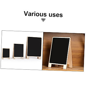 Anneome 3pcs Message Board Wedding Chalkboard Signs Mini Wood Chalkboard Labels Tabletop Easels for Painting Black Mini Table Wooden Billborads Cypress Catering Supplies Buffet
