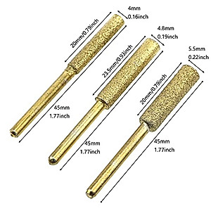 LUORNG Diamond Chainsaw Sharpener 6PCS 3Size Chain Saw Sharpening Wheel Carving Grinding Tools, Burr Grinding Stone File