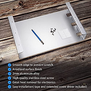 Under Table Shelf - Clear Under Desk Shelf for Laptop, PC,Mac Mini, Computer, and Gadget. Under Table Mount Shelf, Storage, Desk Hanging Organizer, Desk Laptop Holder, PC Desk Mount