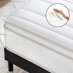 ZINUS 12 Inch Foam and Spring Hybrid Mattress [New Version], King, Fiberglass Free, Medium Firmness, Durable Support, Certified Safe Foams & Fabric, Mattress in A Box