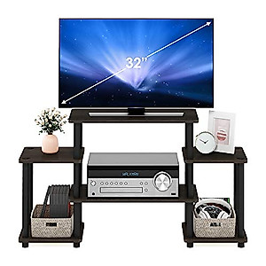 Furinno Turn-N-Tube No Tools Entertainment TV Stands, Dark Brown/Black