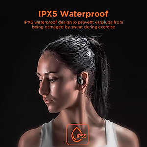 GameXtrem Bluetooth Headphones Wireless Earbuds 48hrs Playtime Wireless Sports Ear Buds with Mic Waterproof Earphones for TV Phone Laptop(Adjustable, Suitable for All Ear Shapes) (Black)