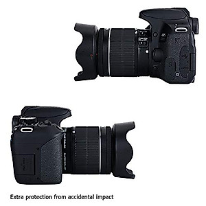 Reversible Lens Hood Shade Protector for Canon EF-S 18-55mm F3.5-5.6 is STM & EF-S 18-55mm F4-5.6 is STM & RF 24-50mm f/4.5-6.3 is STM Lens on Camera EOS R8 Rebel T8i T7i SL3 90D Replace Canon EW-63C