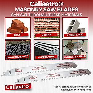 9-Inch Brick, Masonry, Porous Concrete, Engineered Stone Saw Blade for Reciprocating/Sawzall Saws - 2-Pack - Caliastro