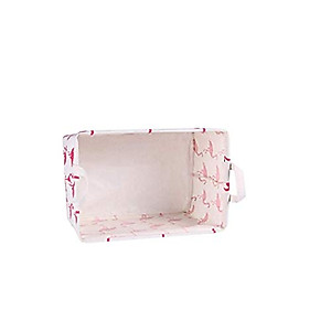 Flamingo Rectangular Storage Basket, Collapsible Storage Basket, Waterproof Coated Storage Box with Handle. Used to Organize Children's Toys and Clothing, Books, Gift Baskets