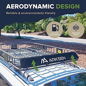 ARKSEN 84 x 50 Inch Universal Extra Wide 150LB Heavy Duty Roof Rack Cargo with Extension Car Top Luggage Holder Carrier Basket for SUV, Truck, & Car Steel Construction