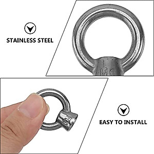 CUBTOL Screws Fastener Ring Rope Eyelets Bolt Duty Lifting Threaded Stainless Thread Steel Bolts Heavy Shaped for Nut Device Female Eye Eyelet Shape Nuts Parts Fasteners
