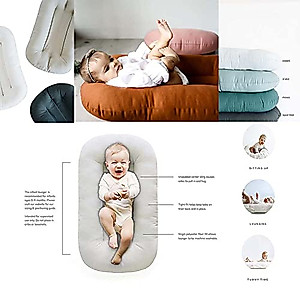 oliwex Baby Lounger,Baby Lounger Pillow for Newborn, 0-12 Months Baby Pillow Cosleeping for Baby in Bed, Newborn Lounger for Boys Girls (Malachite Green)