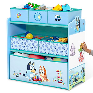 Delta Children - Bluey Design & Store 6 Bin Toy Storage Organizer - Greenguard Gold Certified, Blue