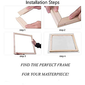 Aksuo 16x20 inch Wooden Frame Canvas Stretcher Bars with Thumb Tacks for Oil Painting and Paint by Numbers (4 Strips) (40x50cm)