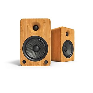 Kanto YU6BAMBOO Powered Bookshelf Speakers with Bluetooth and Phono Preamp | Pair | Bamboo
