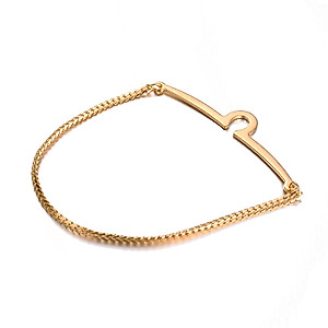 Yoursfs Gold Tie Chain for Men Gold Plated Single Loop Tie Bar/Pin/Clasp Chain Mens