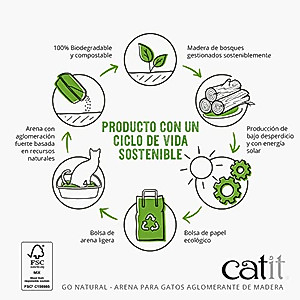Catit Go Natural Wood Clumping Cat Litter 6.4 lb