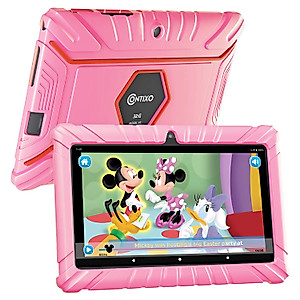 Contixo Kids Tablet - V8 7" Toddler Tablet, Ages 3-7, Android 11 Tablet for Kids, Disney Edition Pre-Installed, Parental Control, WiFi, Teacher Approved Learning Tablet for Boys Girls (Pink)