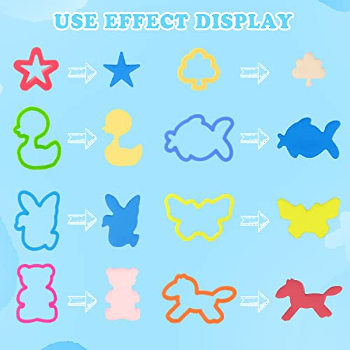 Oun Nana Playdough Tools 37 PCS Play Dough Tools Set for Kids, Playdough Accessories Various Shape Animal Molds, Playdough Cutters and Rollers(Random Color)