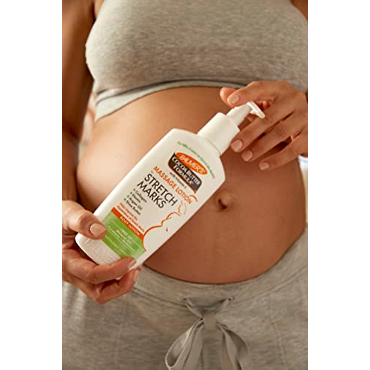 Palmer's Cocoa Butter Formula Massage Lotion for Stretch Marks, Pregnancy Skin Care, Belly Cream with Collagen, Elastin, Argan Oil and Shea Butter, 8.5 Ounces