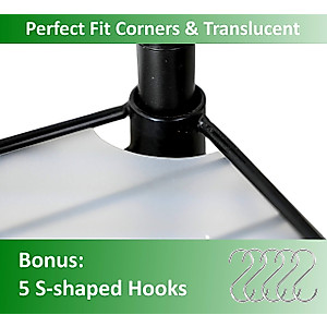ACHub Wire Shelf Liners 18 x 48, Set of 5 & Bonus S-Shaped Hooks, Waterproof, Heavy Duty, Translucent Plastic Liners for Wired Rack Shelving