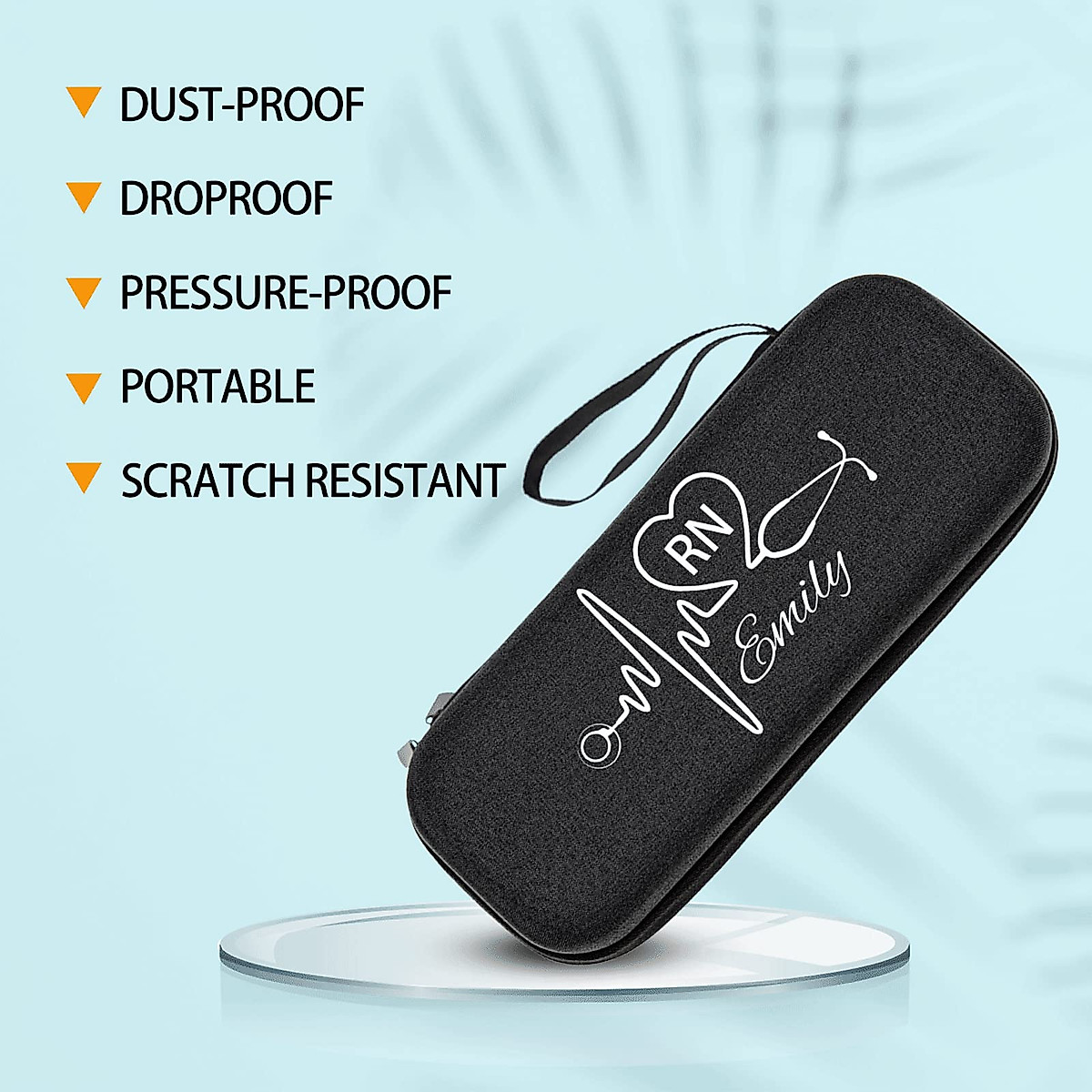 Personalized Stethoscope Case Custom Name Lightweight Hard Travel Case Organizer with Mesh Pocket for Nurse Accessories Customized Nurses Week Gift for Nurse Doctor Medical Assistant