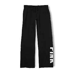 Victoria's Secret Women's Pink Logo Heritage Sweatpants, Pure Black Sans, X-Large