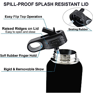 Customized Water Bottles with Flip-Top Lid and Straw, Personalized Stainless Steel Sports Fishing Double Wall Thermos, Custom Your Name and Text Engraved 32 OZ (Red)